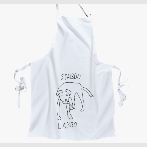 Stabbo labbo fekete kötény